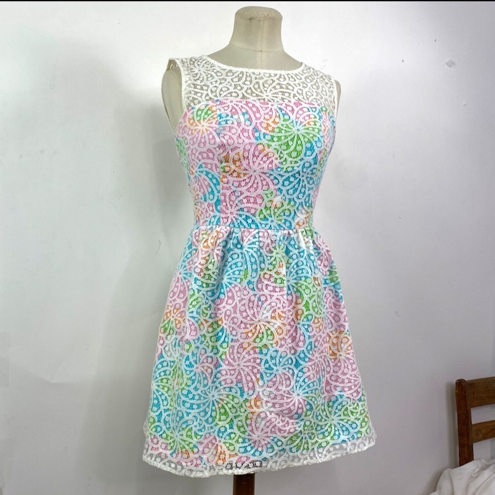 Lilly Pulitzer Morrison Overlay Lace Lottie Rainbow D… - Gem